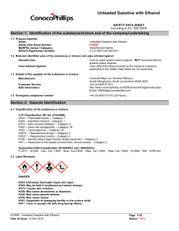 material safety data sheet unleaded gasoline all grades