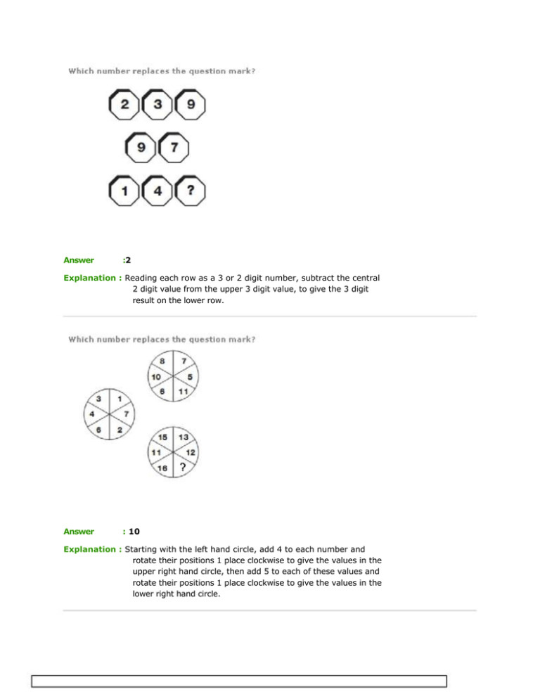 Answer 2 Explanation Reading Each Row As A 3 Or 2 Digit Number Answer 2 Explanation Reading Each Row As A 3 Or 2 Digit Number
