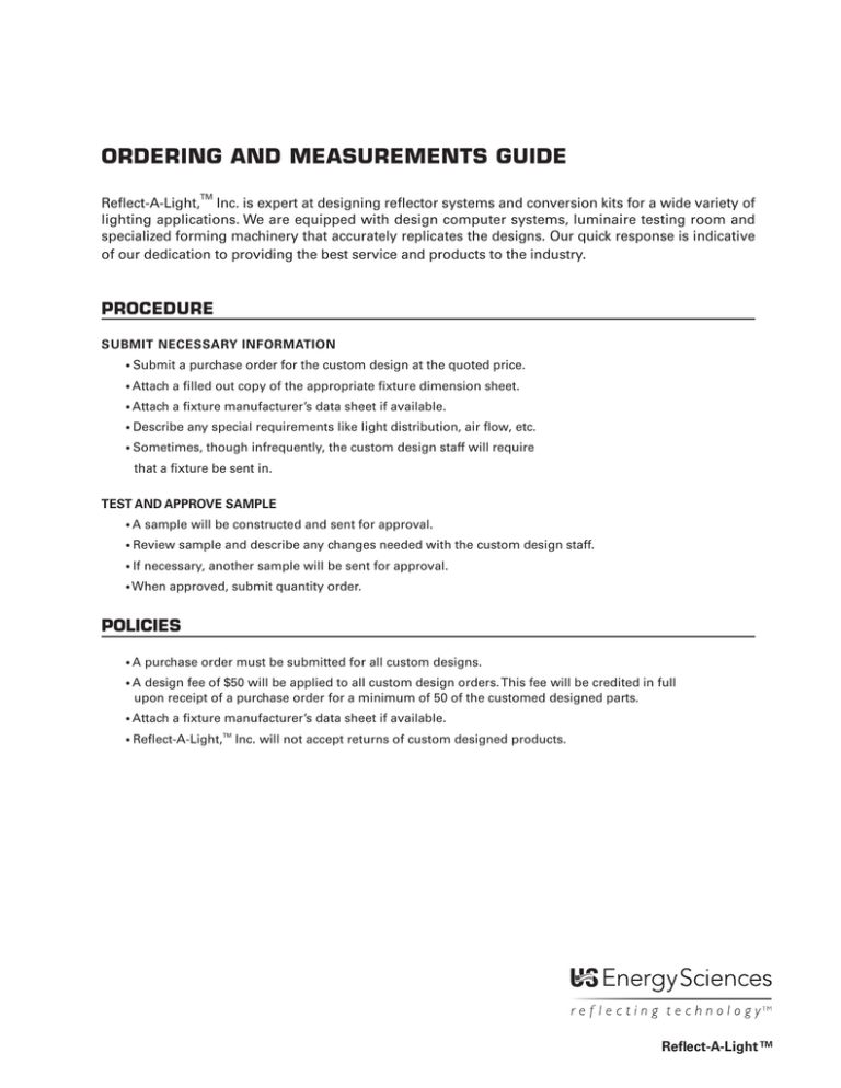 ordering and measurements guide