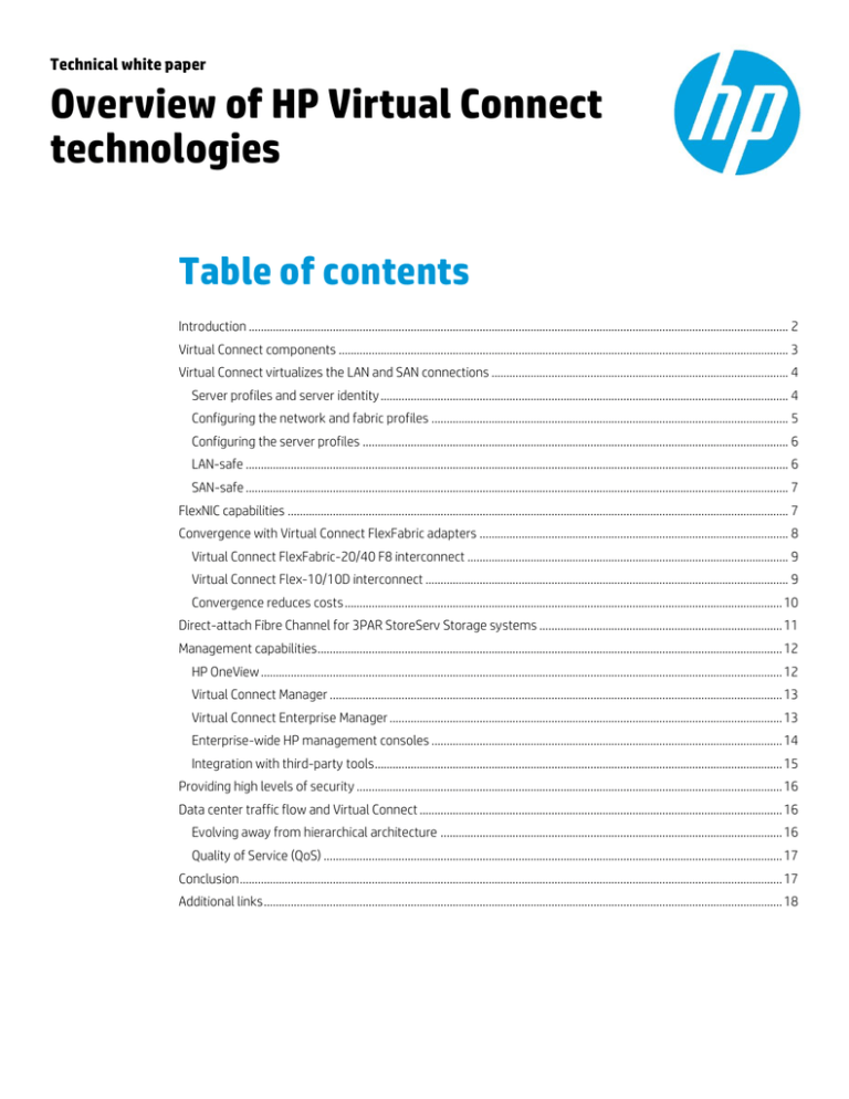 Overview of HP Virtual Connect technologies