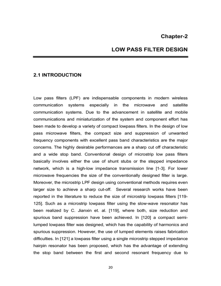 Chapter-2 LOW PASS FILTER DESIGN
