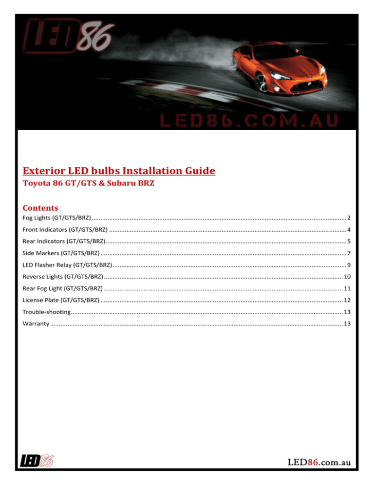 Exterior LED bulbs Installation Guide