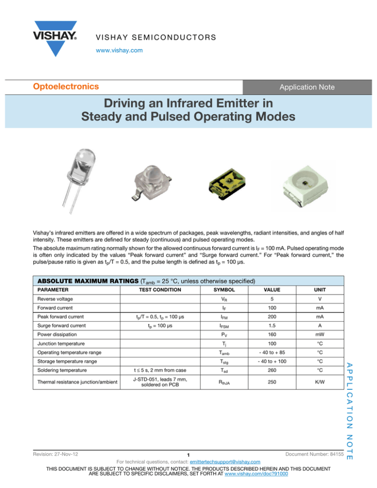Driving Infrared Emitters: Steady & Pulsed Modes
