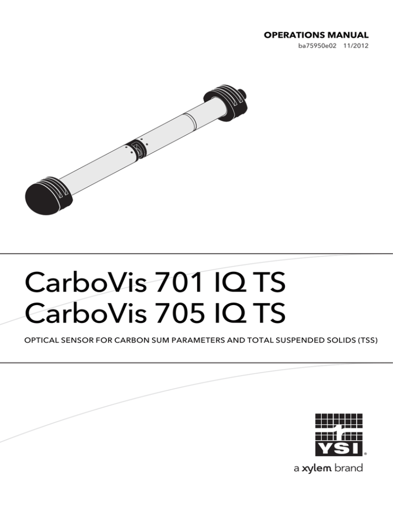 IQ SensorNet CarboVis TS Sensor User Manual