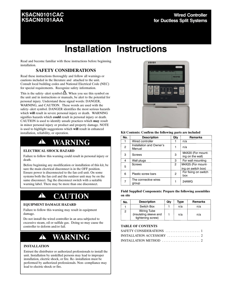 Installation Instructions