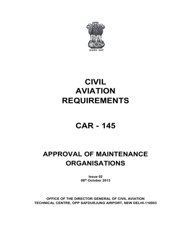CAR 145 - Directorate General of Civil Aviation