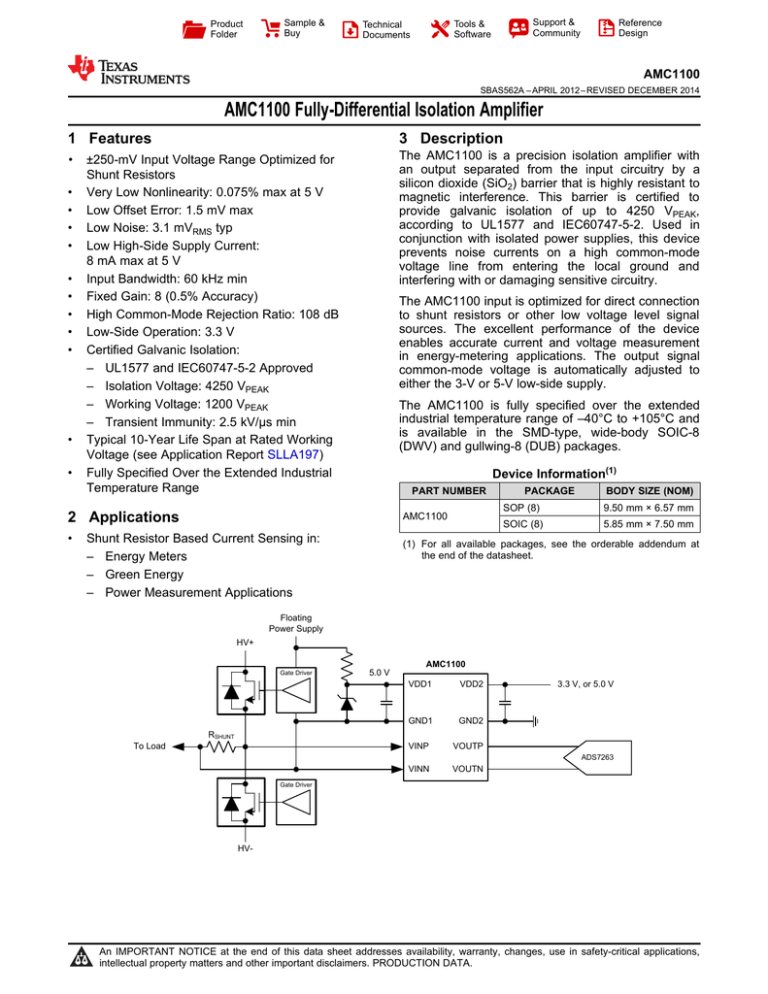 AMC1100 - Texas Instruments