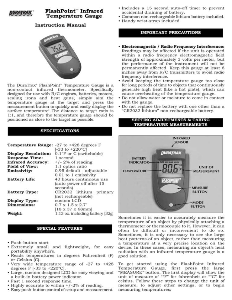 FlashPoint™ Infrared Temperature Gauge