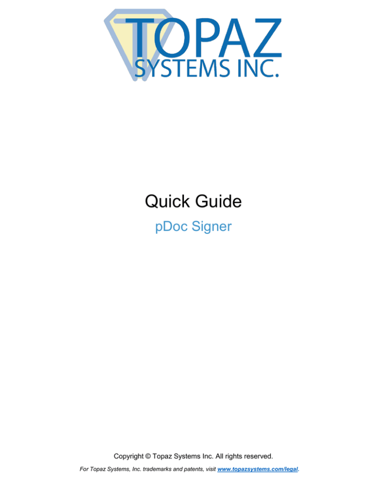 Quick Guide - Topaz Systems Inc.