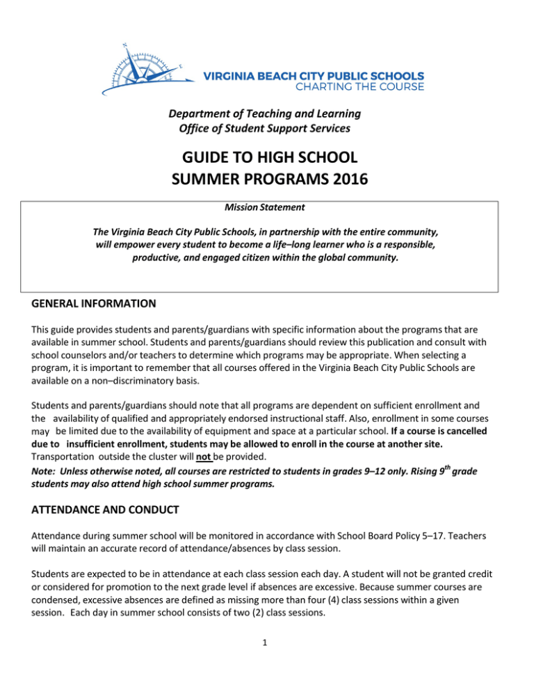 guide to high school summer programs 2016