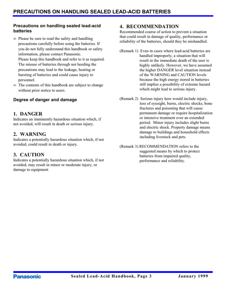 PRECAUTIONS ON HANDLING SEALED LEAD