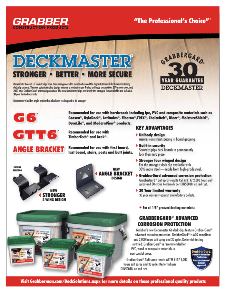 Deckmaster G6 Deck Clips