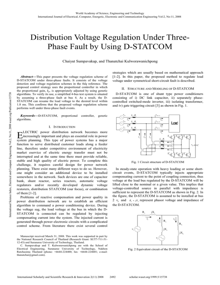 Distribution Voltage Regulation Under Three