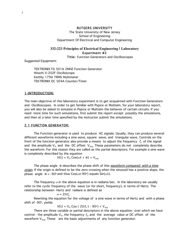 332:223 Principles of Electrical Engineering I Laboratory