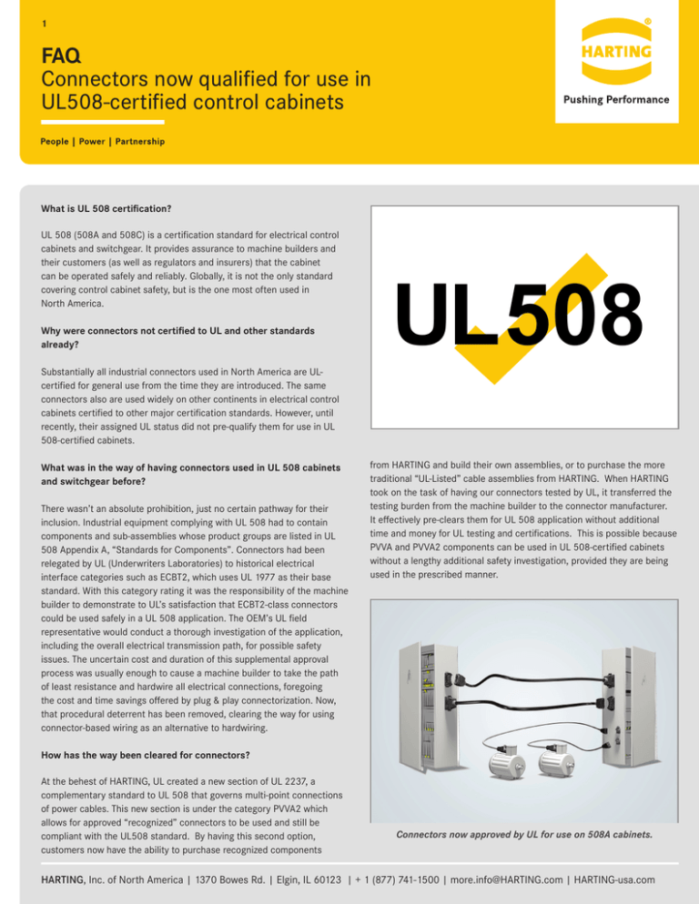 FAQ Connectors now qualified for use in UL508