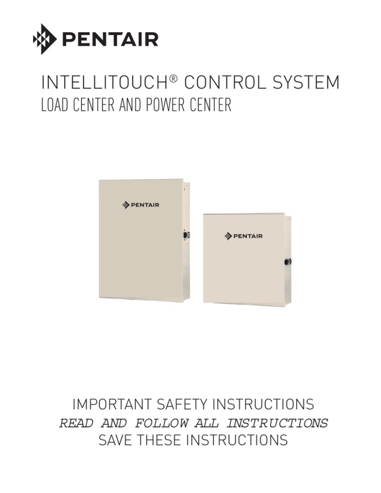 IntelliTouch Load Center and Power Center Installation Guide