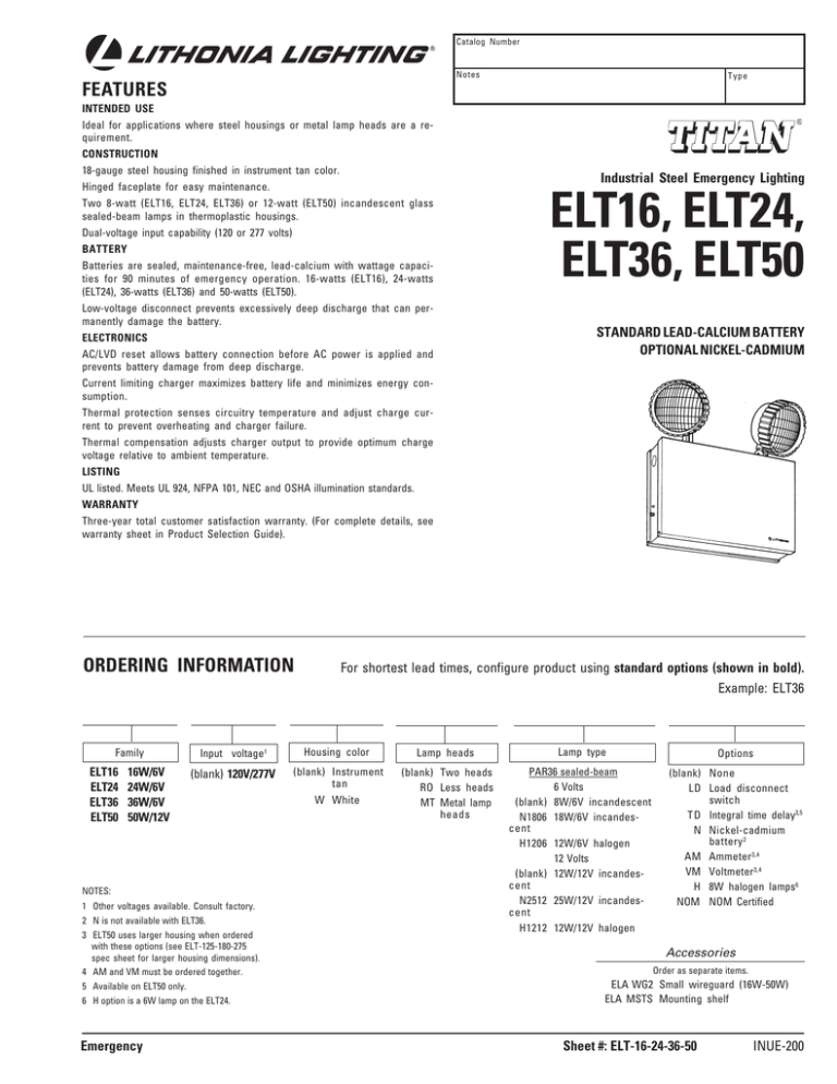 Specification Sheet