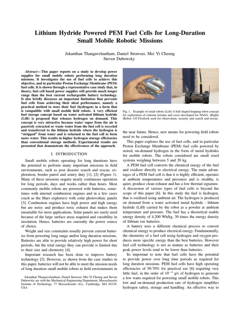 Lithium Hydride Powered PEM Fuel Cells For Long Lithium Hydride Powered PEM Fuel Cells For Long