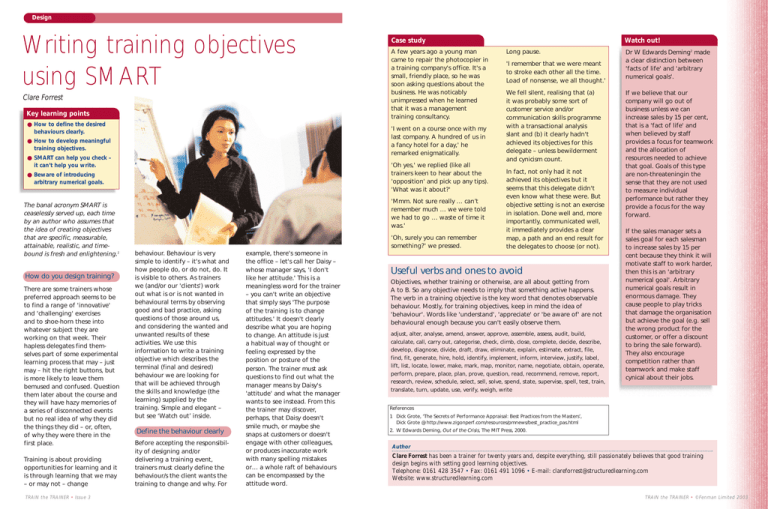 Writing Training Objectives Using SMART Grow Your People