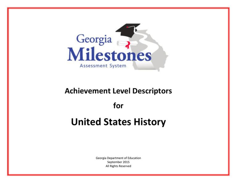 Georgia Milestones United States History EOC ALD Georgia Milestones United States History EOC ALD