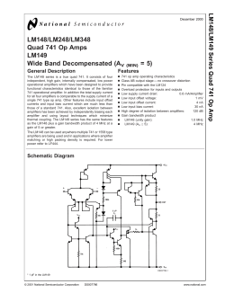 LM148/LM248/LM348 Quad 741 Op Amps LM149 Wide Band