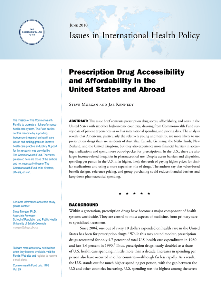 Prescription Drug Accessibility and Affordability in the United States