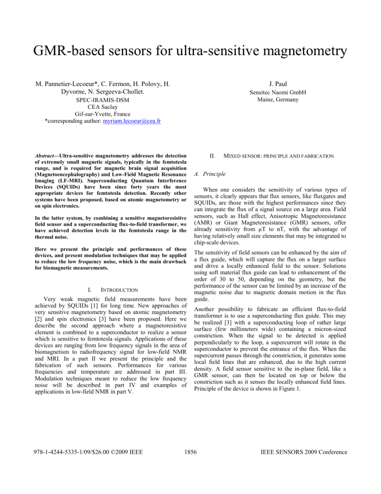 GMR-BASED SENSORS FOR ULTRA