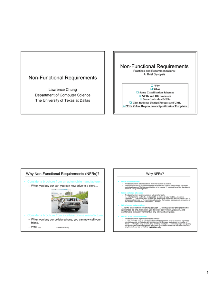 Non Functional Requirements Non