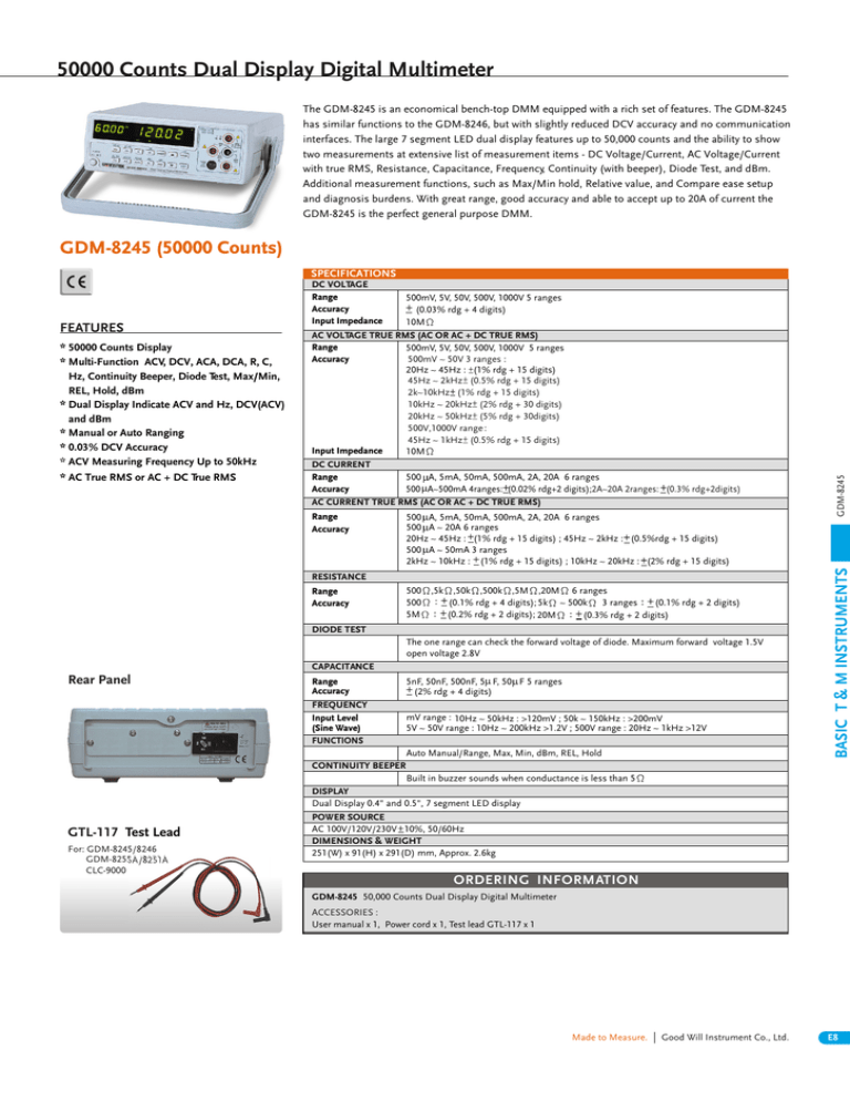50000 Counts Dual Display Digital Multimeter