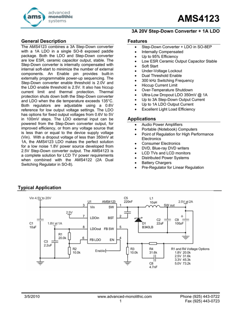 AMS4123 - Advanced Monolithic Systems