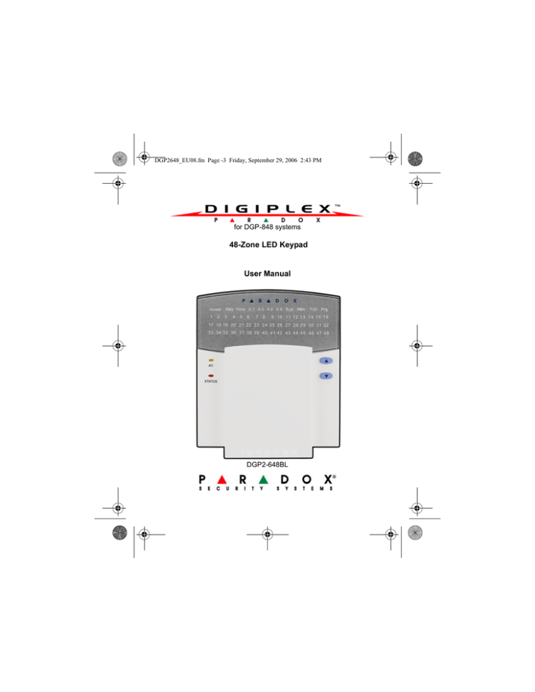 Digiplex DGP2-648 : User Manual