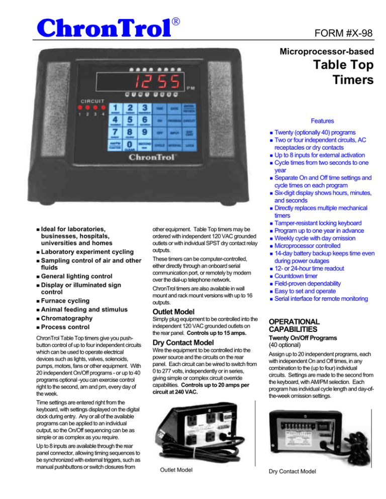 Datasheet - ChronTrol
