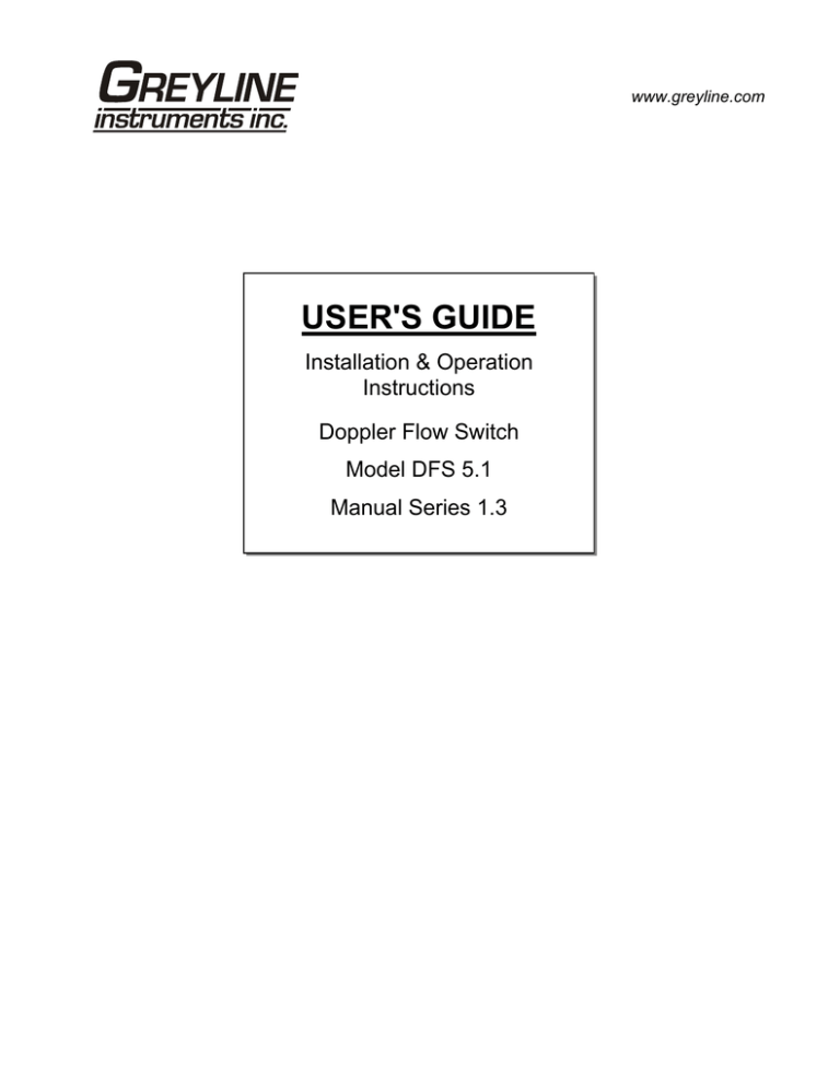 Greyline Instruments DFS 5.1 Doppler Flow Switch