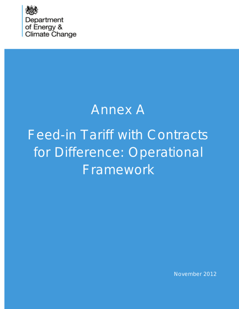 Feed-in Tariff with Contracts for Difference: Operational