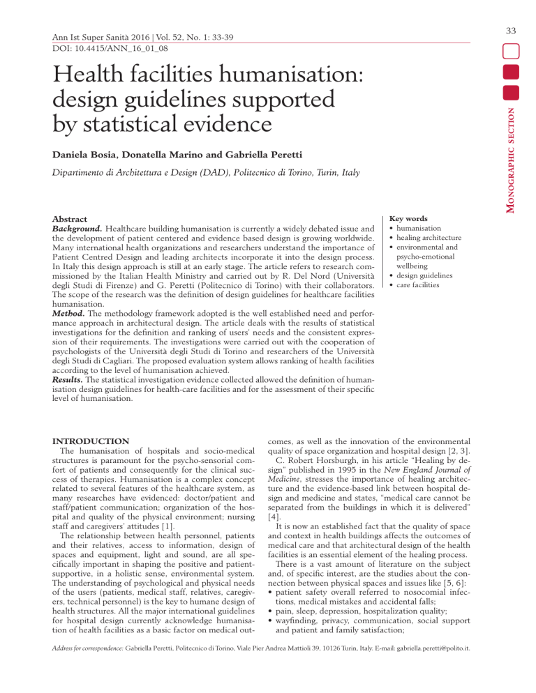 Health facilities humanisation: design guidelines supported by