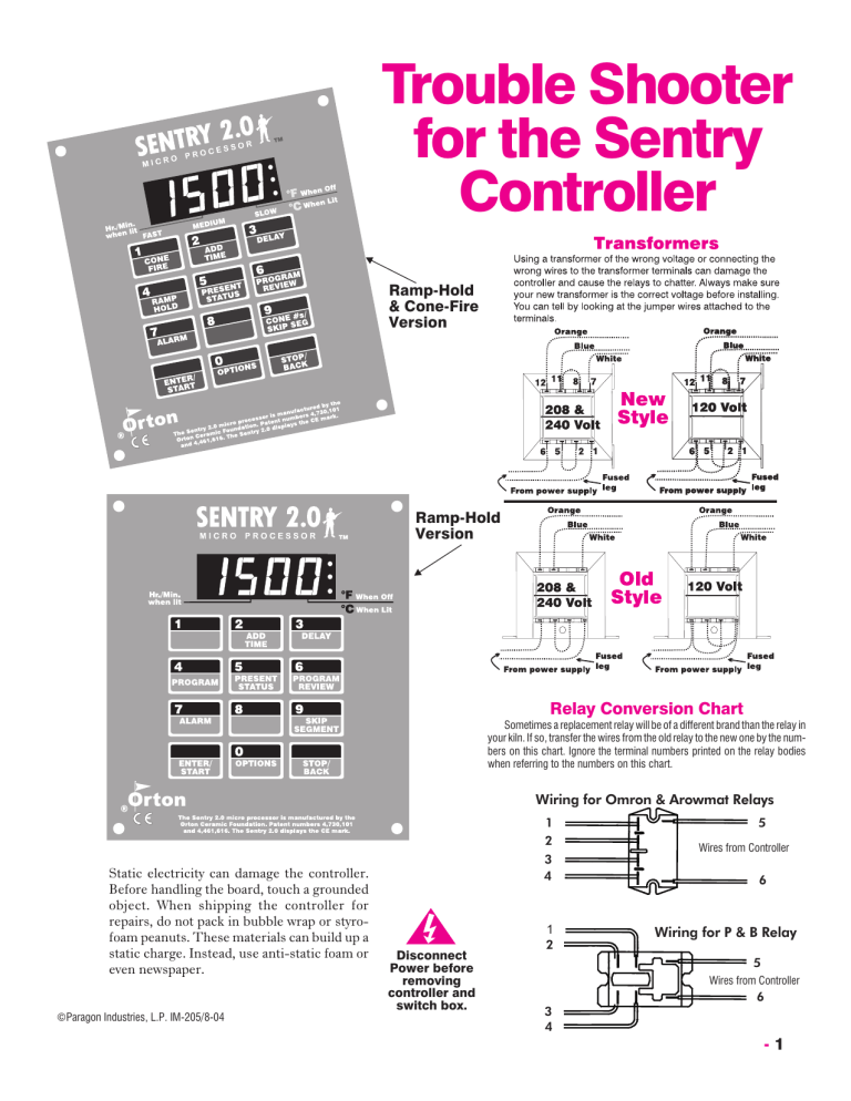Trouble Shooter for the Sentry Controller