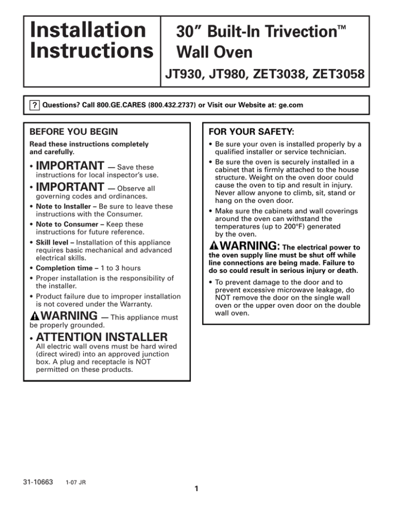 Installation Instructions