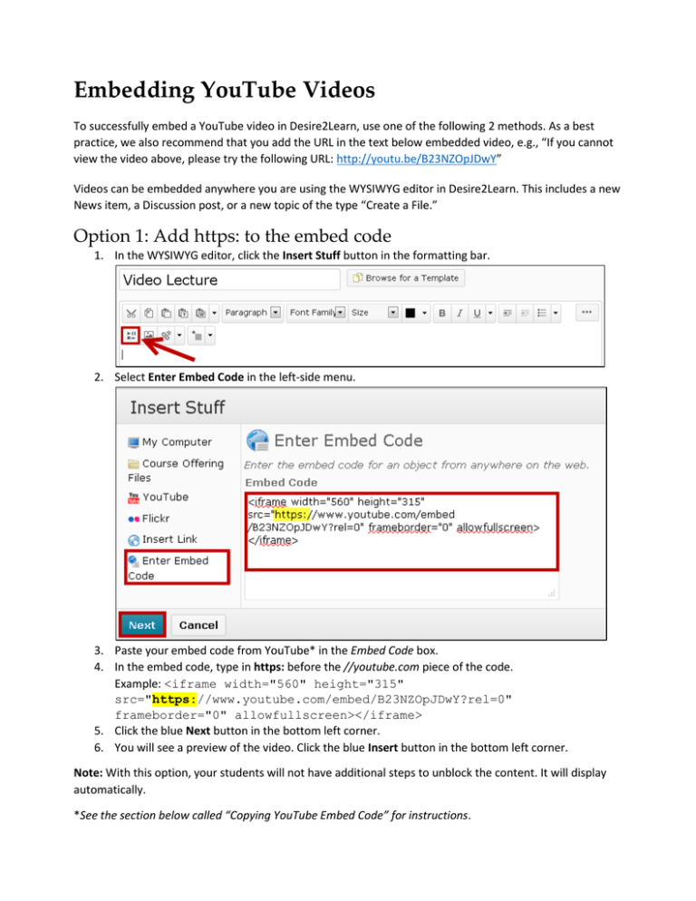 Embedding YouTube Videos