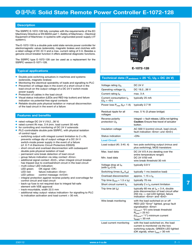 E-1072-128 SSRPC Datasheet: Specs & Applications