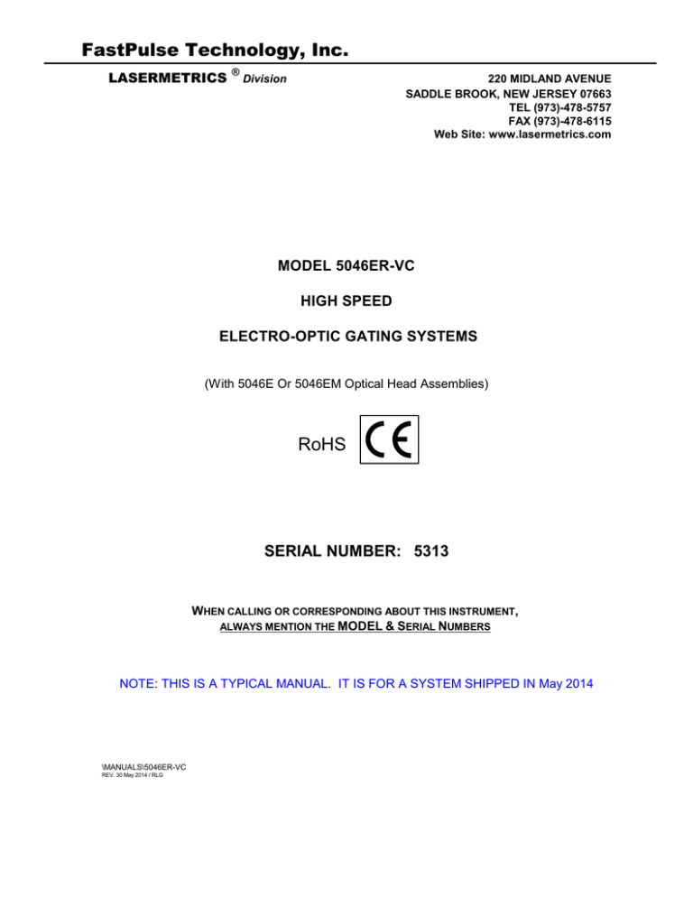 MODELS 5046E and 5046ER