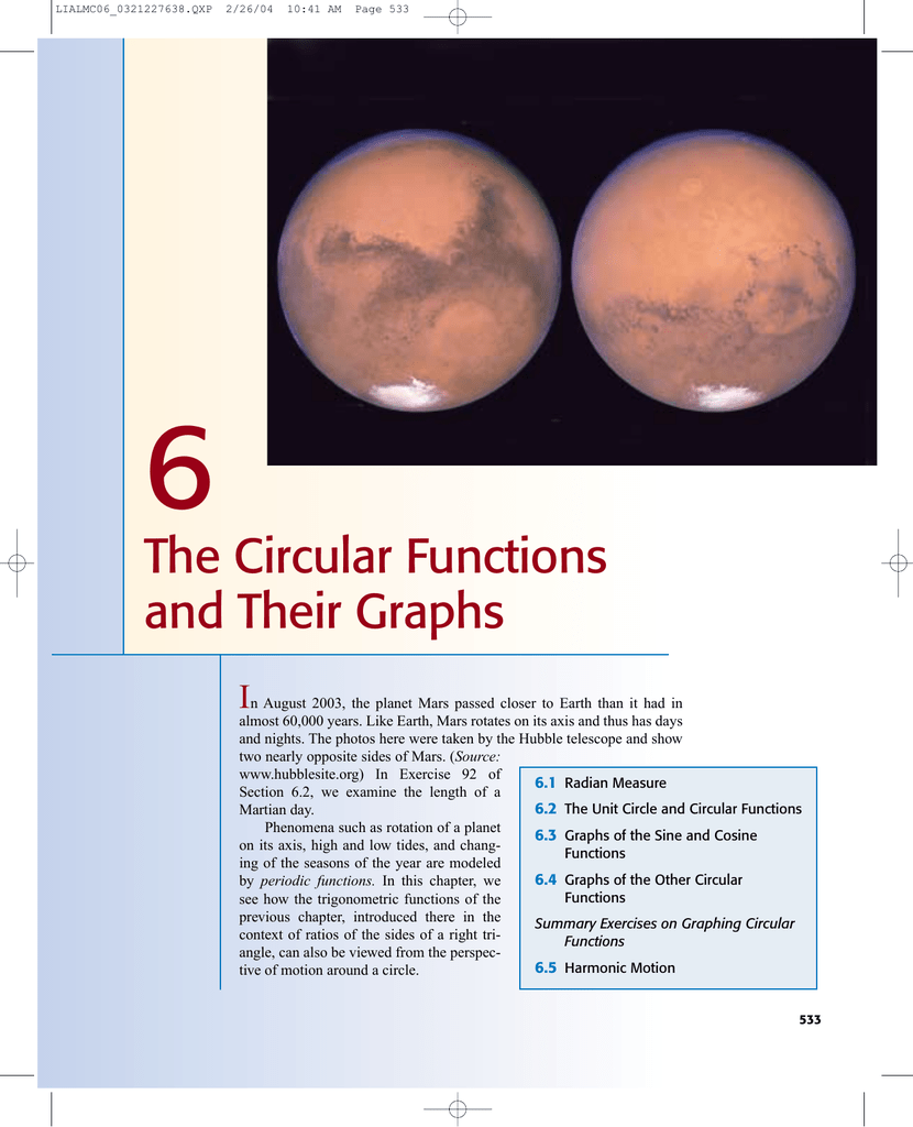 The Circular Functions And Their Graphs