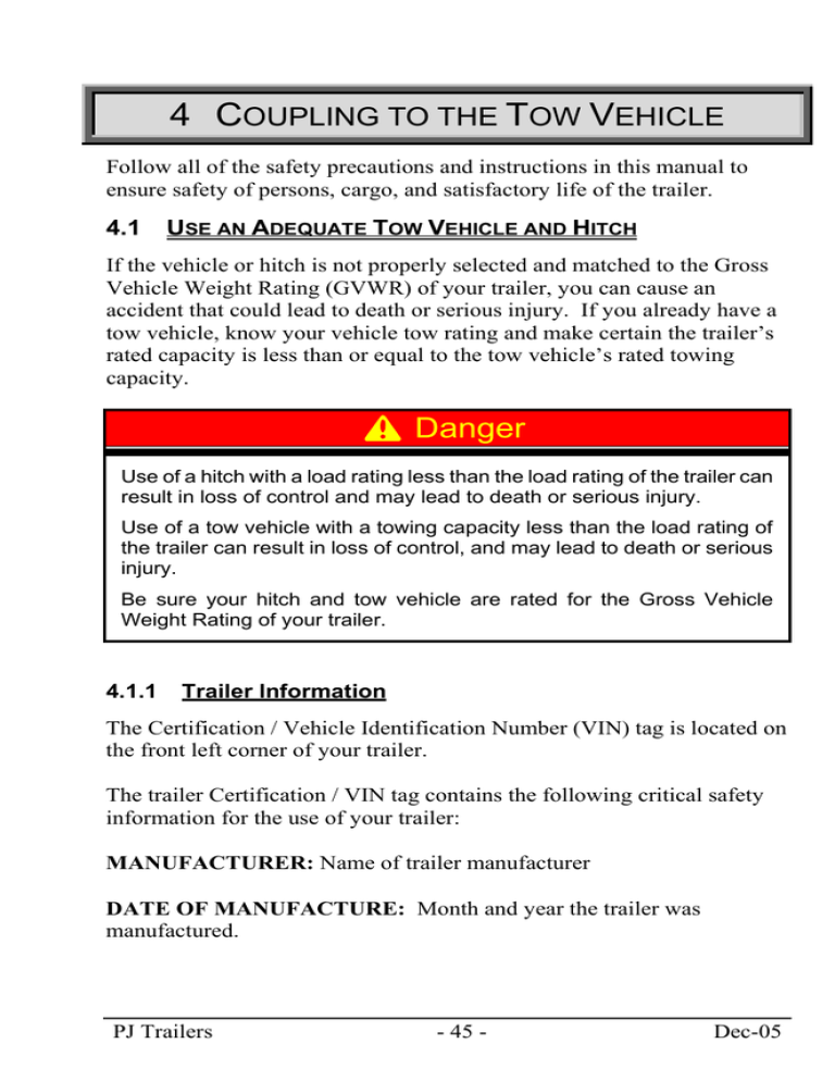 Danger - PJ Trailers