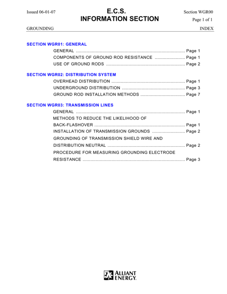 ecs information section