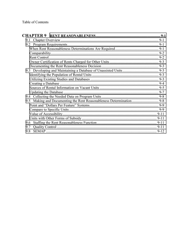 chapter 9: rent reasonableness