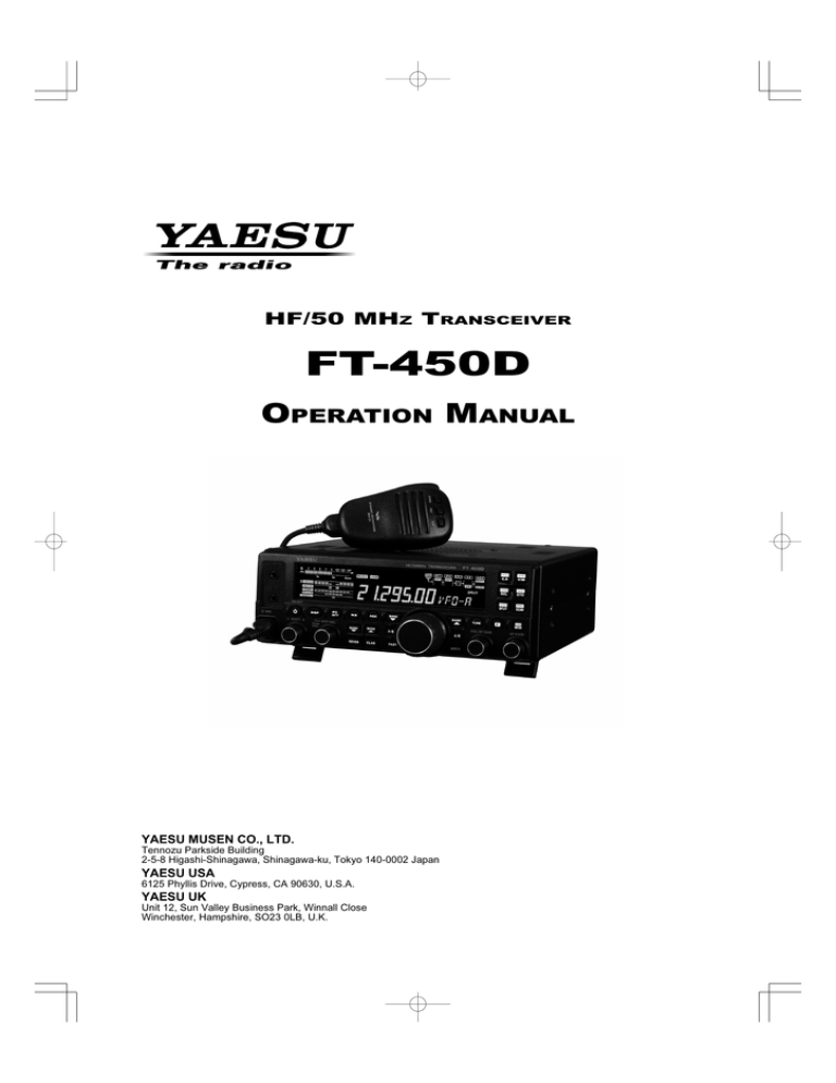 FT-450D - Yaesu.com