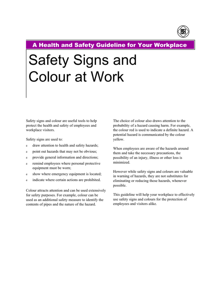 Safety Signs and Colour at Work