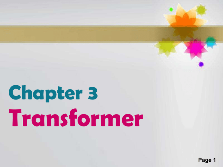 Chapter 3 Transformer