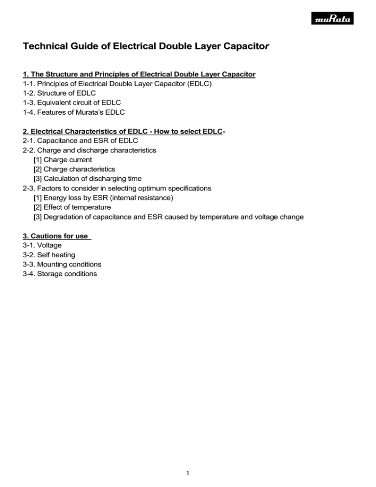 Technical Guide of Electrical Double Layer Capacitor