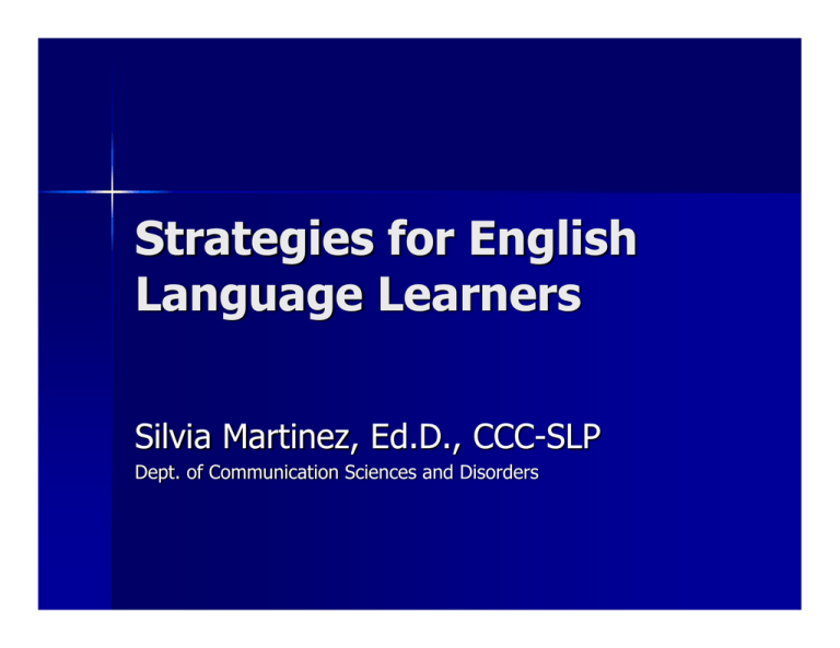 Strategies For English Language Learners