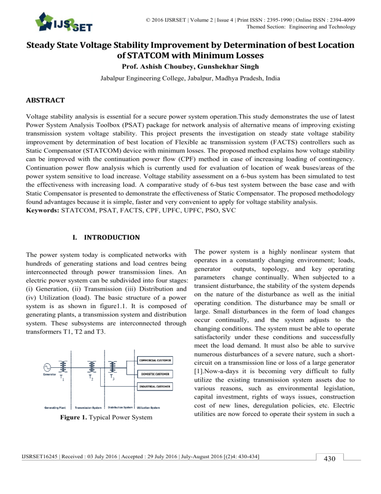 Steady State Voltage Stability Improvement by Steady State Voltage Stability Improvement by